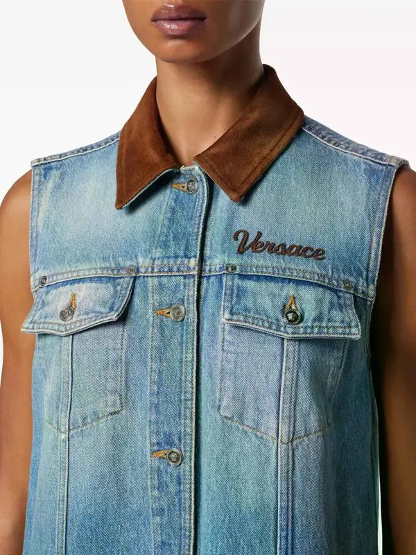 Versace Sleeveless Buttoned Mini Dress