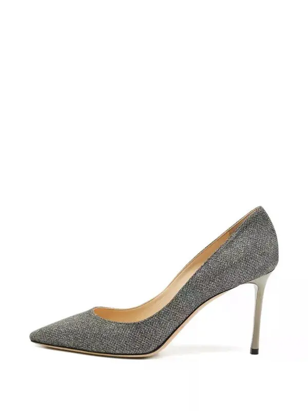 JIMMY CHOO Coarse Glitter Pointed Toe Stiletto Heel Pumps