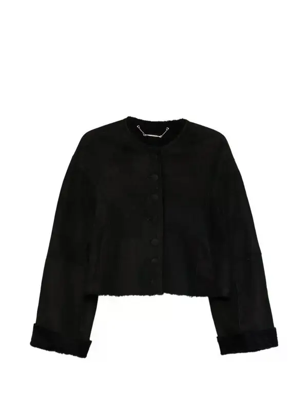 Nour Hammour Willow Buttoned Leather Jacket