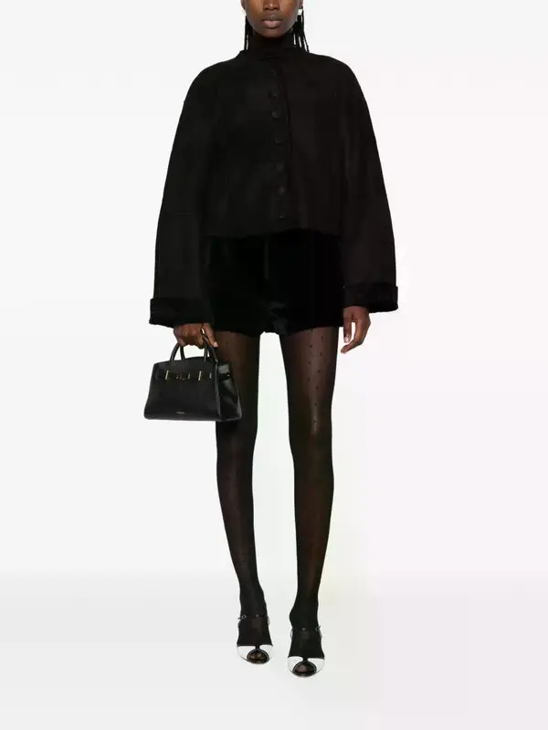 Nour Hammour Willow Buttoned Leather Jacket