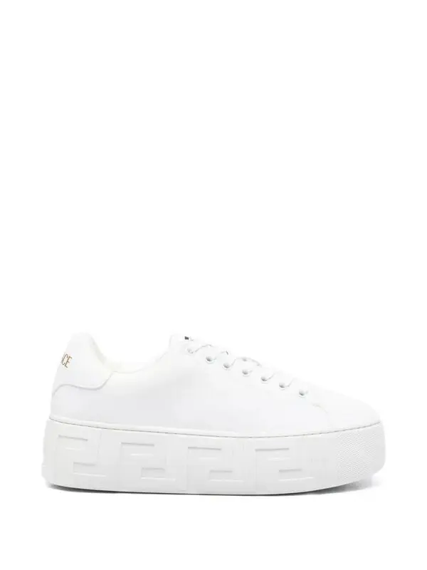 Versace La Greca Platform Sneakers - White