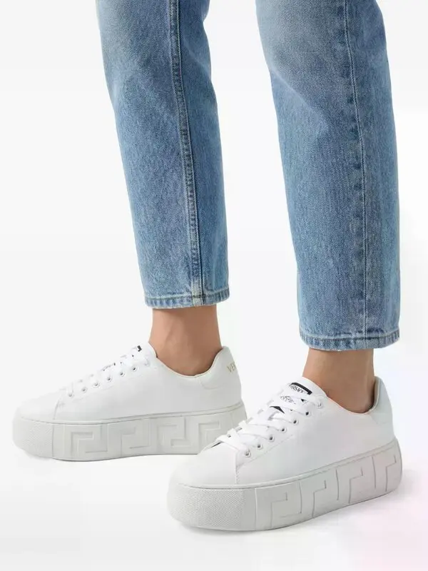 Versace La Greca Platform Sneakers - White