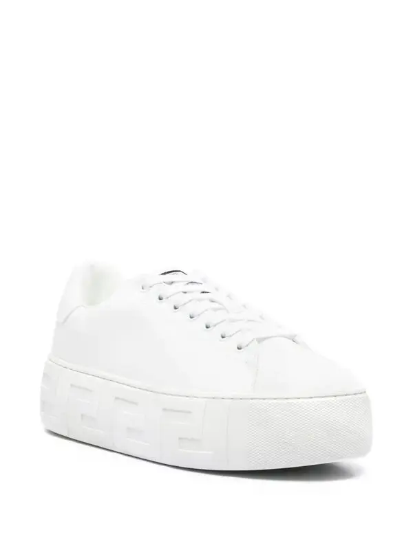 Versace La Greca Platform Sneakers - White