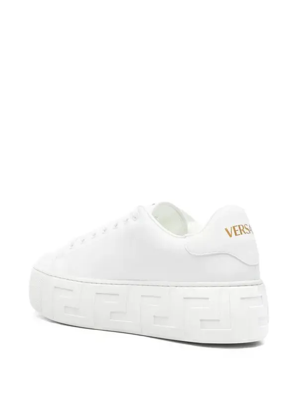 Versace La Greca Platform Sneakers - White