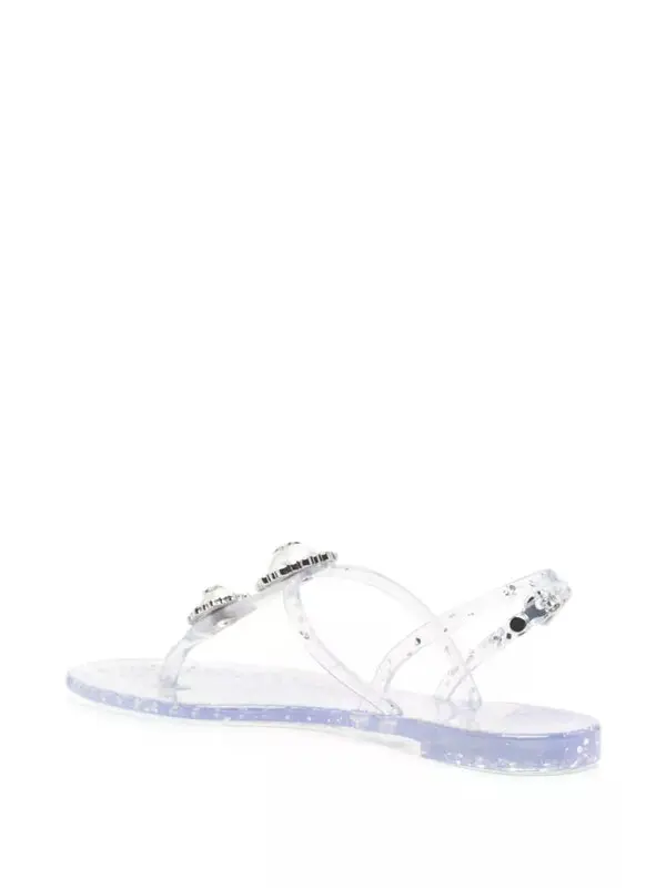 Casadei Embellished T-strap Sandals - White