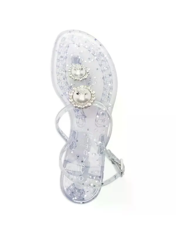 Casadei Embellished T-strap Sandals - White