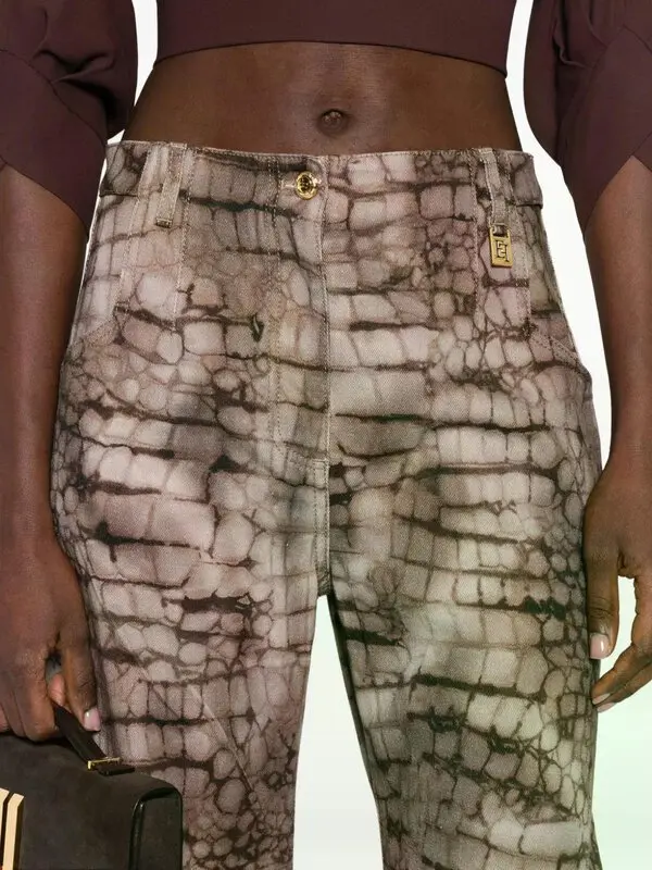 Elisabetta Franchi Crocodile-effect Jeans