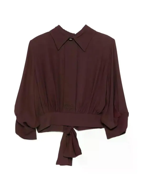 Elisabetta Franchi Georgette Blouse With Sash Belt