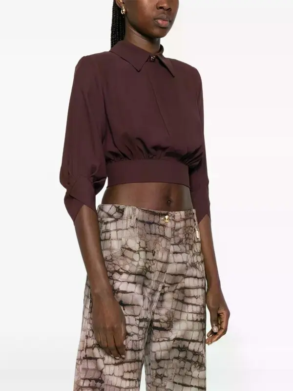 Elisabetta Franchi Georgette Blouse With Sash Belt