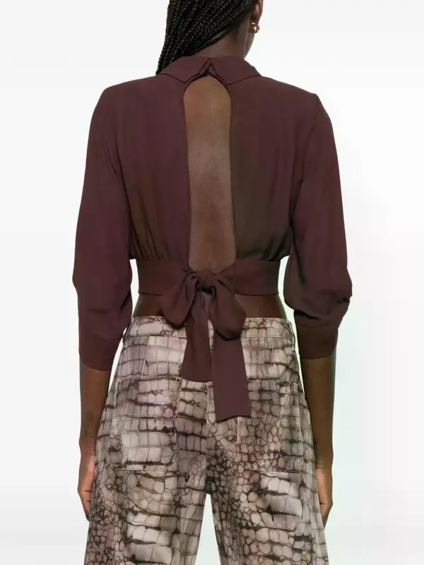 Elisabetta Franchi Georgette Blouse With Sash Belt