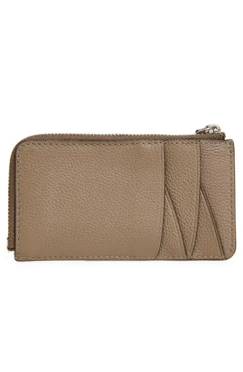Tory Burch Romy Leather Zip Card Case - Wild Mushroom