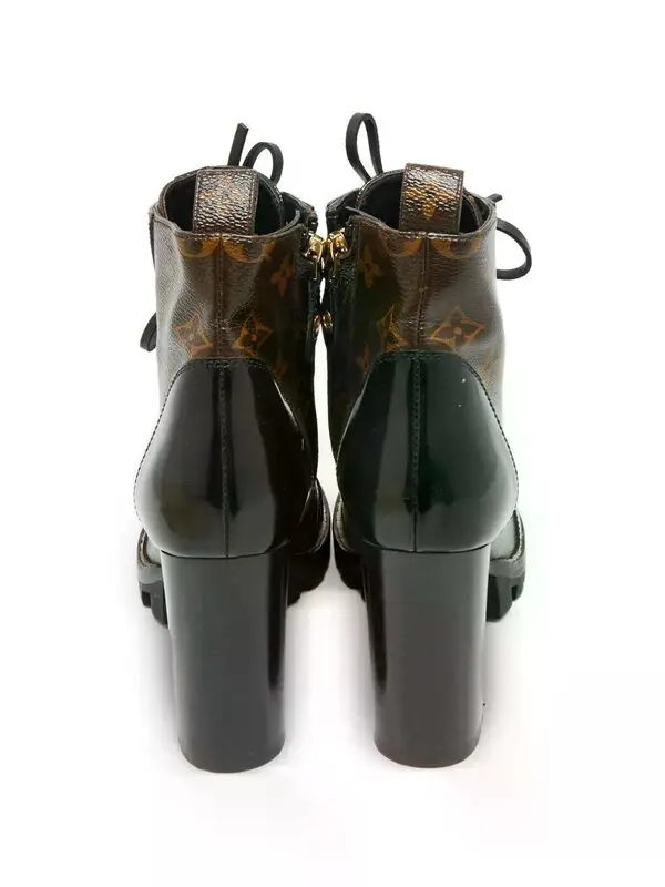 LOUIS VUITTON Monogram Chunky Heel Boots