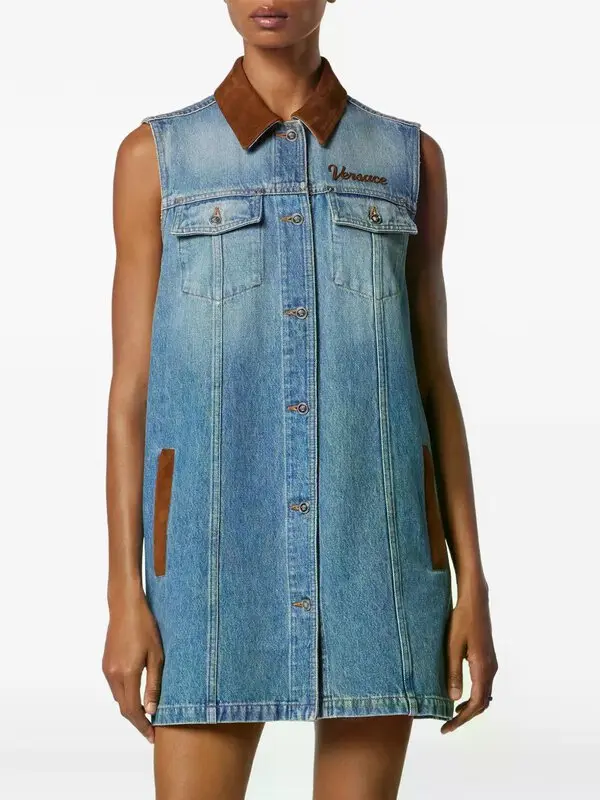 Versace Sleeveless Mini Shirt Dress