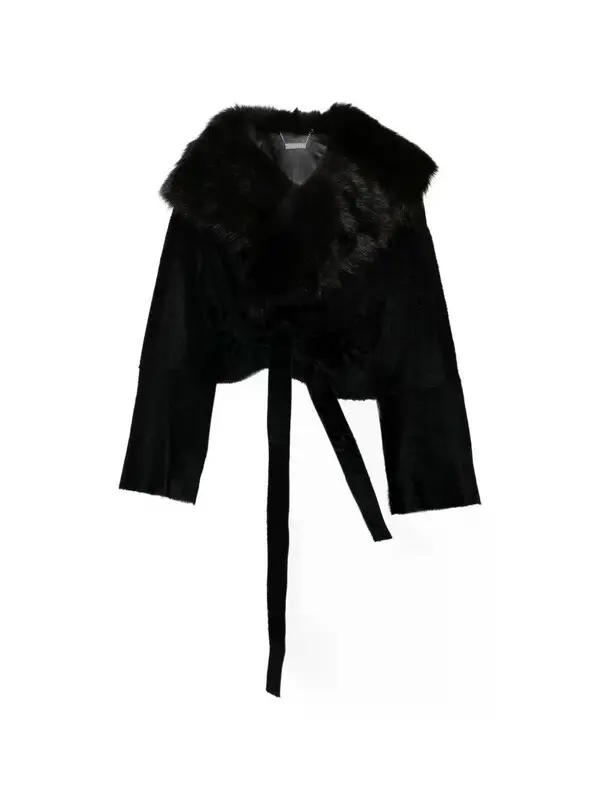 Nour Hammour Shearling Wrap Jacket