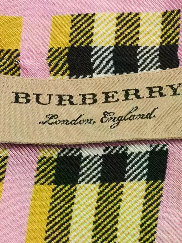 Burberry Silk Checked Bandeau Scarf - Yellow