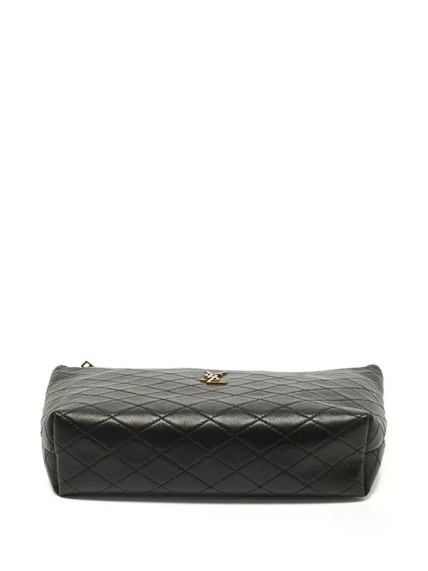 Saint Laurent Gaby Leather Cosmetic Pouch