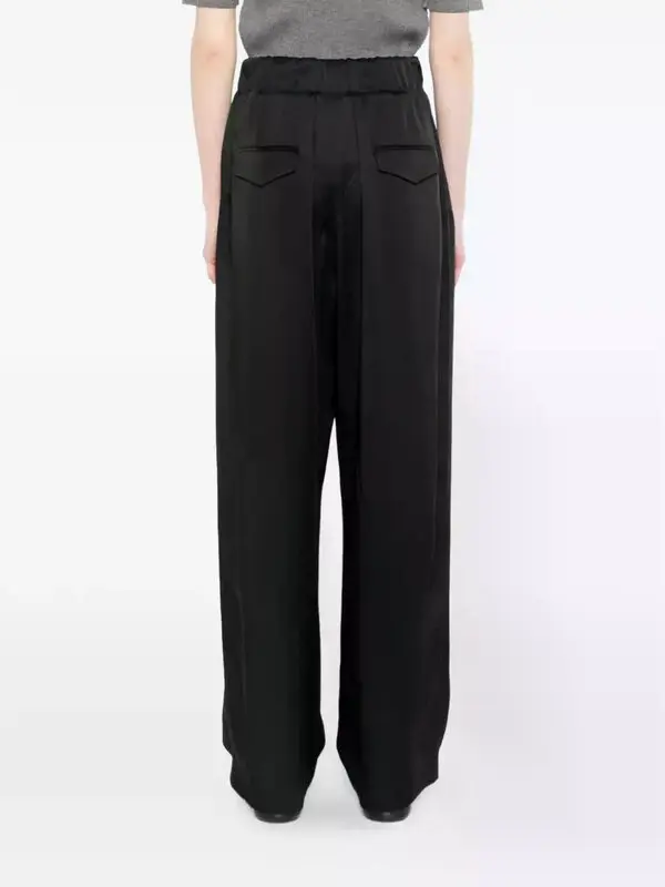 JIL SANDER Satin Trousers - Black