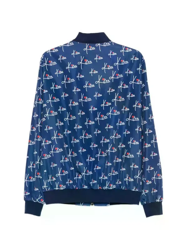 Kiton Zip Printed Jacket - Blue