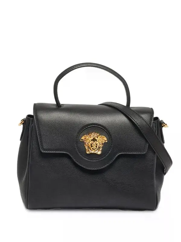 Versace Emblem Leather Satchel