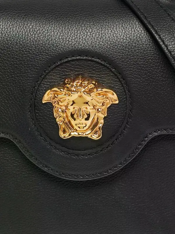 Versace Emblem Leather Satchel