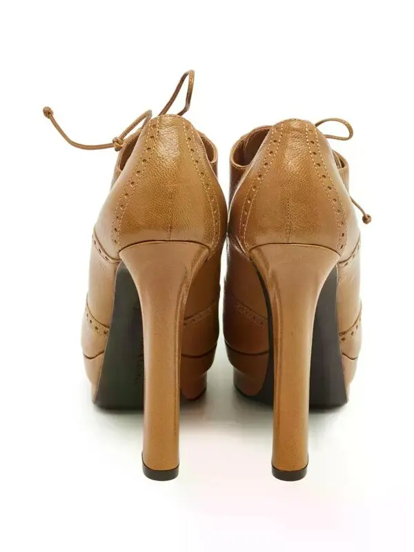 Bottega Veneta Brogue Leather Lace-up Block Heel Boots