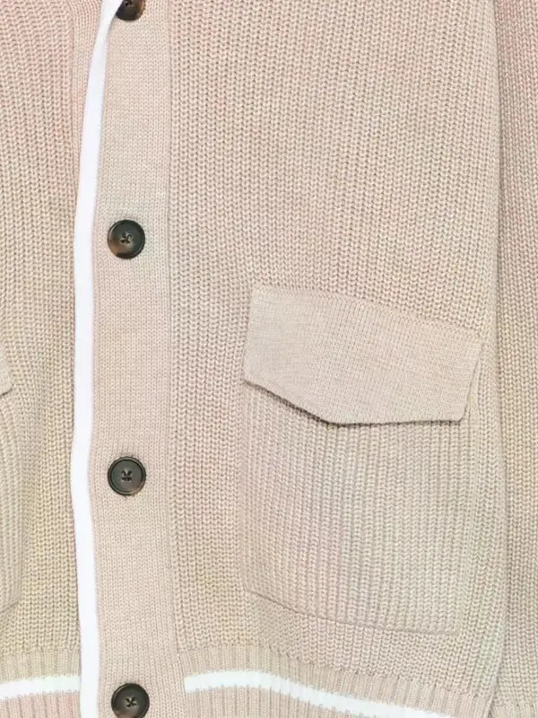 Eleventy Striped Trim Cardigan