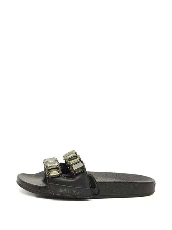 JIMMY CHOO Fitz Crystal Embellished Slip-on Sandals