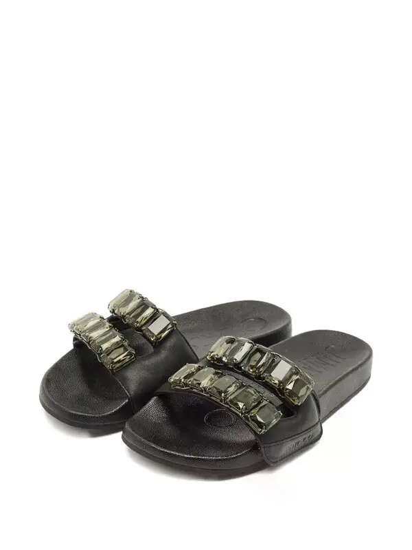JIMMY CHOO Fitz Crystal Embellished Slip-on Sandals