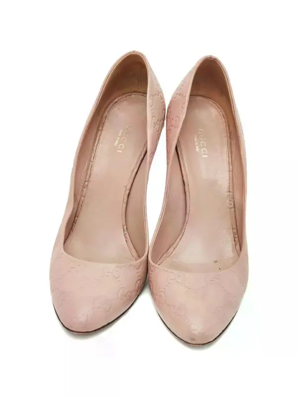Gucci Ssima Embossed Leather Stiletto Pumps