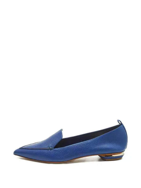 NICHOLAS KIRKWOOD Beya Sculpted-heel Leather Loafers - Blue