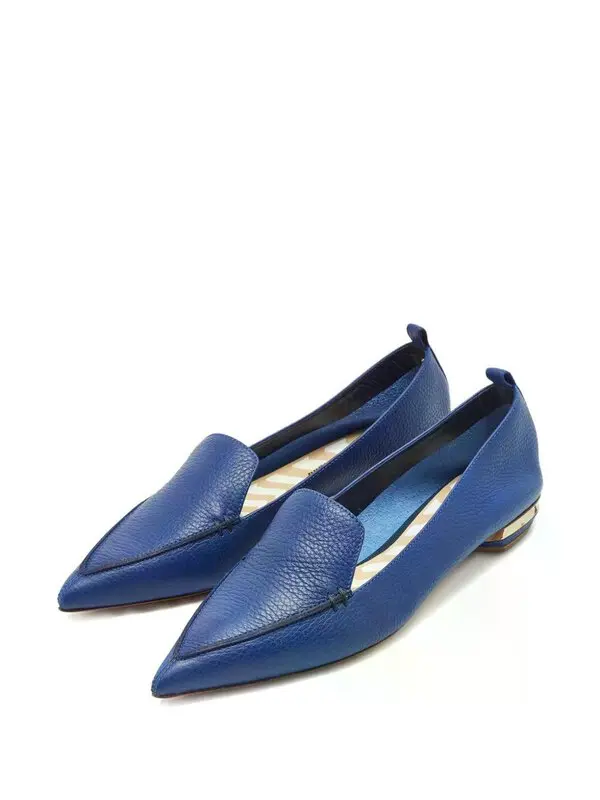 NICHOLAS KIRKWOOD Beya Sculpted-heel Leather Loafers - Blue