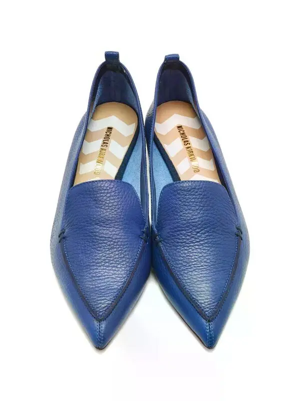 NICHOLAS KIRKWOOD Beya Sculpted-heel Leather Loafers - Blue