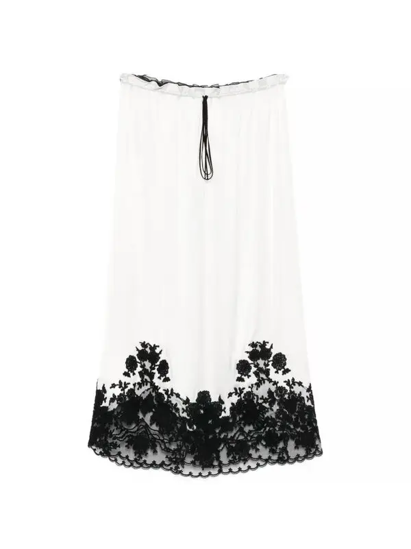 Ermanno Scervino Lace-trim Midi Skirt - White