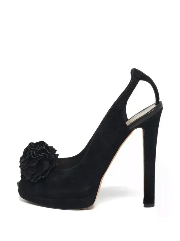 Alexander McQueen Floral Detail Slingback Sandals