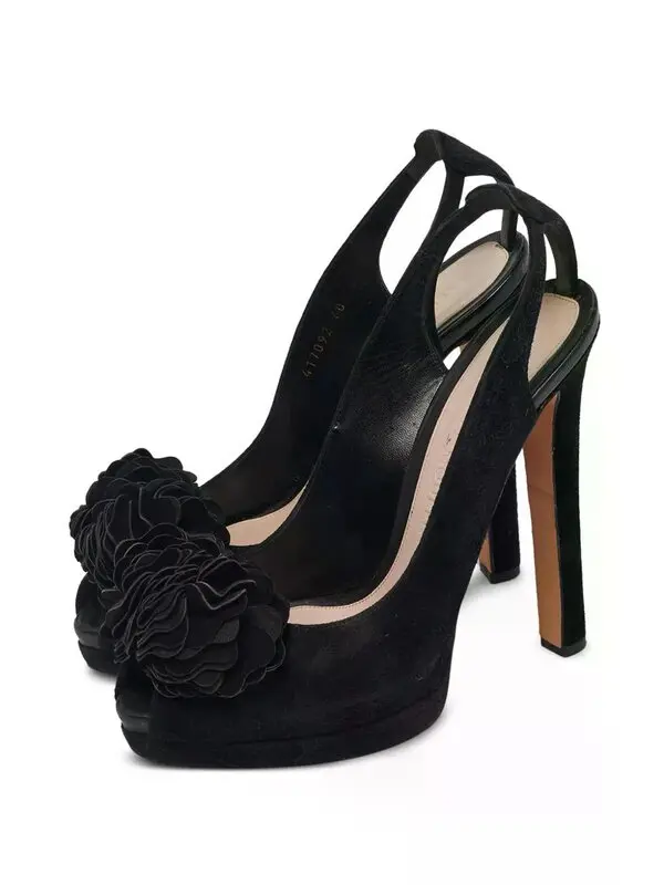 Alexander McQueen Floral Detail Slingback Sandals
