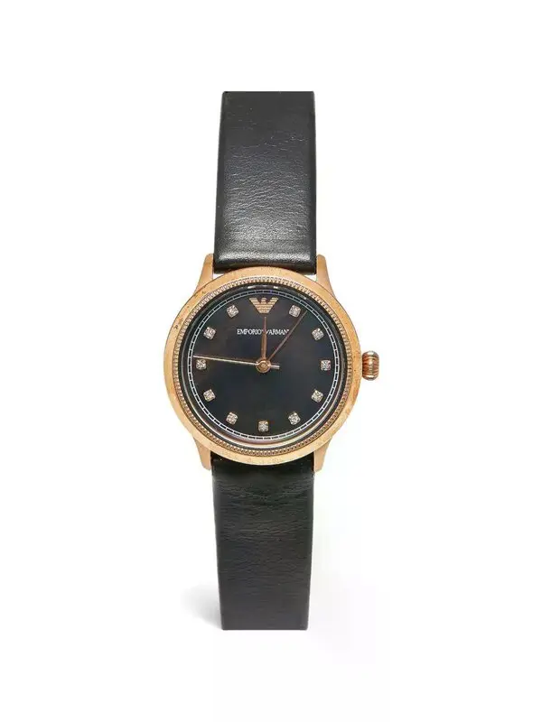 Emporio Armani Classic Leather 27mm Watch - Black