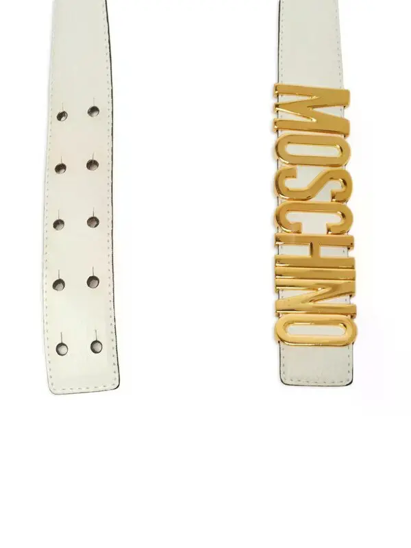 Moschino Logo Leather Belt