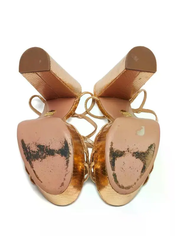 AQUAZZURA Python-embossed Platform Sandals