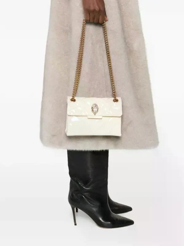 Kurt Geiger Mini Kensington Patent Leather Shoulder Bag - Neutrals