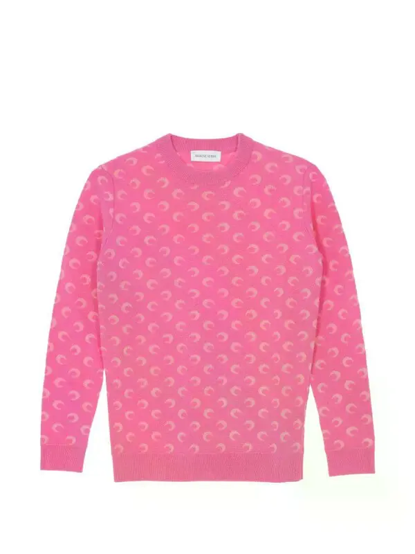 MARINE SERRE Moon Jacquard Crew Neck Sweater