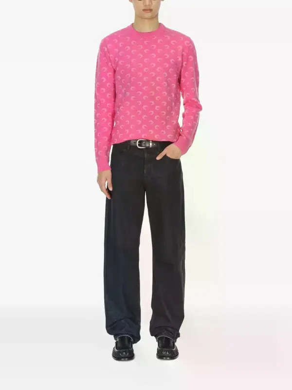 MARINE SERRE Moon Jacquard Crew Neck Sweater