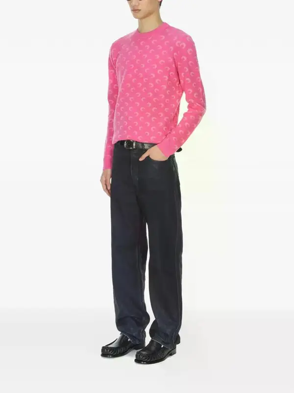 MARINE SERRE Moon Jacquard Crew Neck Sweater