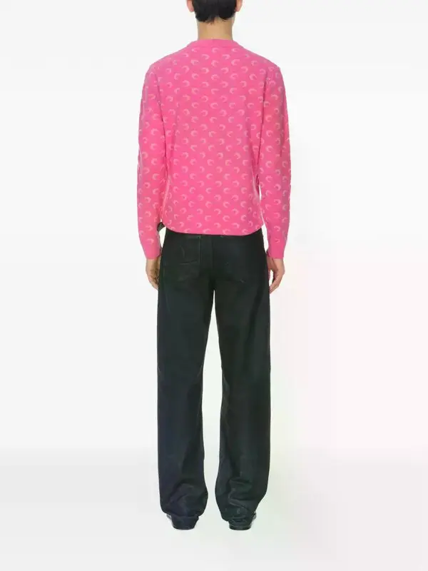 MARINE SERRE Moon Jacquard Crew Neck Sweater