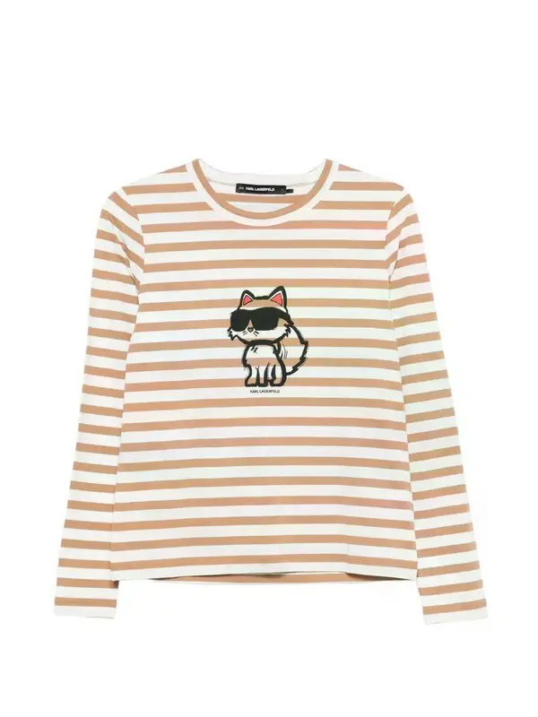 Karl Lagerfeld Striped Long-sleeve Top - White