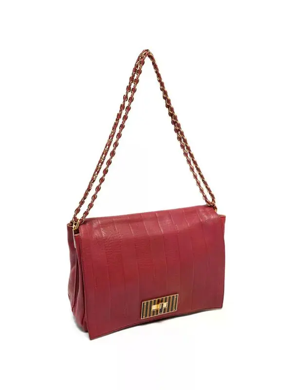 Fendi Claudia Embossed Leather Shoulder Bag