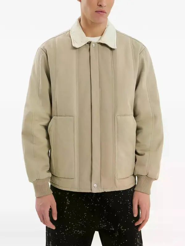 1989 STUDIO Canvas Shearling Collar Quilted Jacket - Neutrals