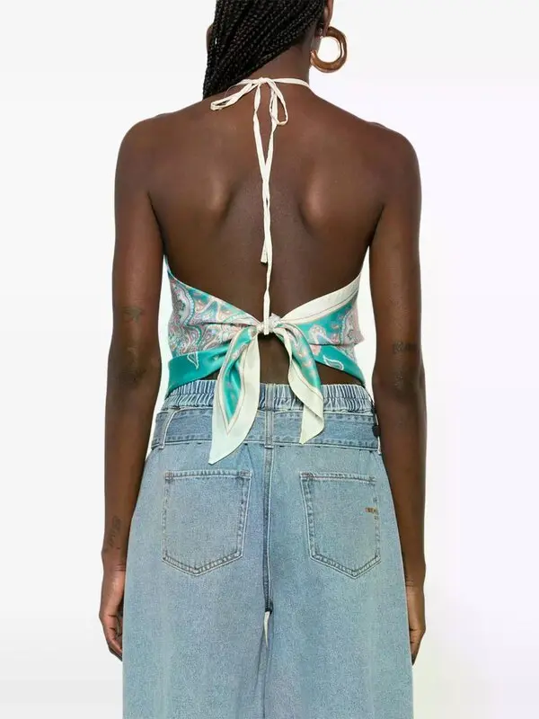Pinko Paisley Print Halterneck Top