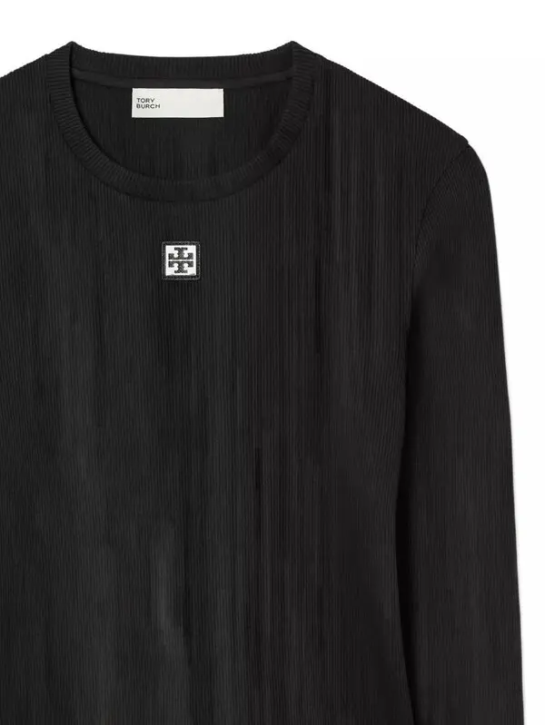 Tory Burch Logo Cotton T-shirt - Black