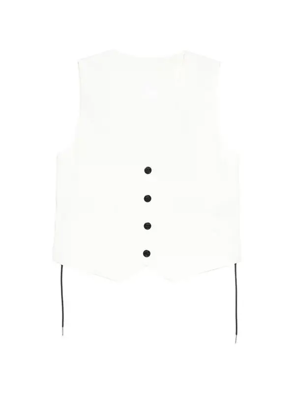 Sacai V-neck Sleeveless Blazer - White