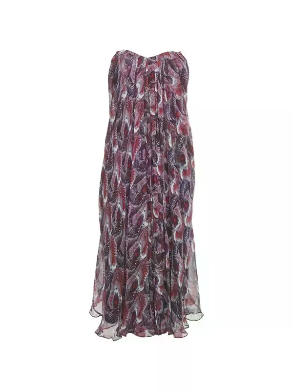 Alexander McQueen Strapless Printed Midi Dress